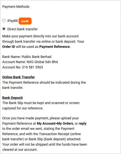 Payment Method - MF3 Malaysia